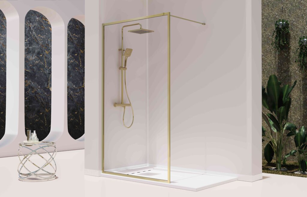 Mampara Fija Oro Cepillado FRESH FR103 36 – Mamparas Premium